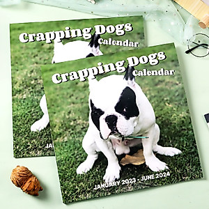 2023-2024 Wall Calendar – 18 Monthly Pooping Dogs Calendar 2023, Jan 2023 - Jun 2024, Funny Gag Gifts Dog Calendar, 11.8" x 23.6" (Open), 11.8" x 11.8"(Closed), Perfect White Elephant Gift Funny