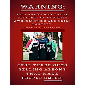 ApronMen, The Grill Ninja BBQ Grilling Funny Aprons For Men With Adjustable Straps One Size Fits All Cooking Aprons With Pockets - Professionally Printed Gifts For Dad