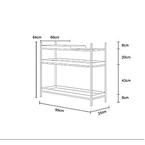 SLNFXC Industrial Style Iron Shelves Long Narrow Bookshelf Living Room Doorway Foyer Floor Storage Low Cabinet
