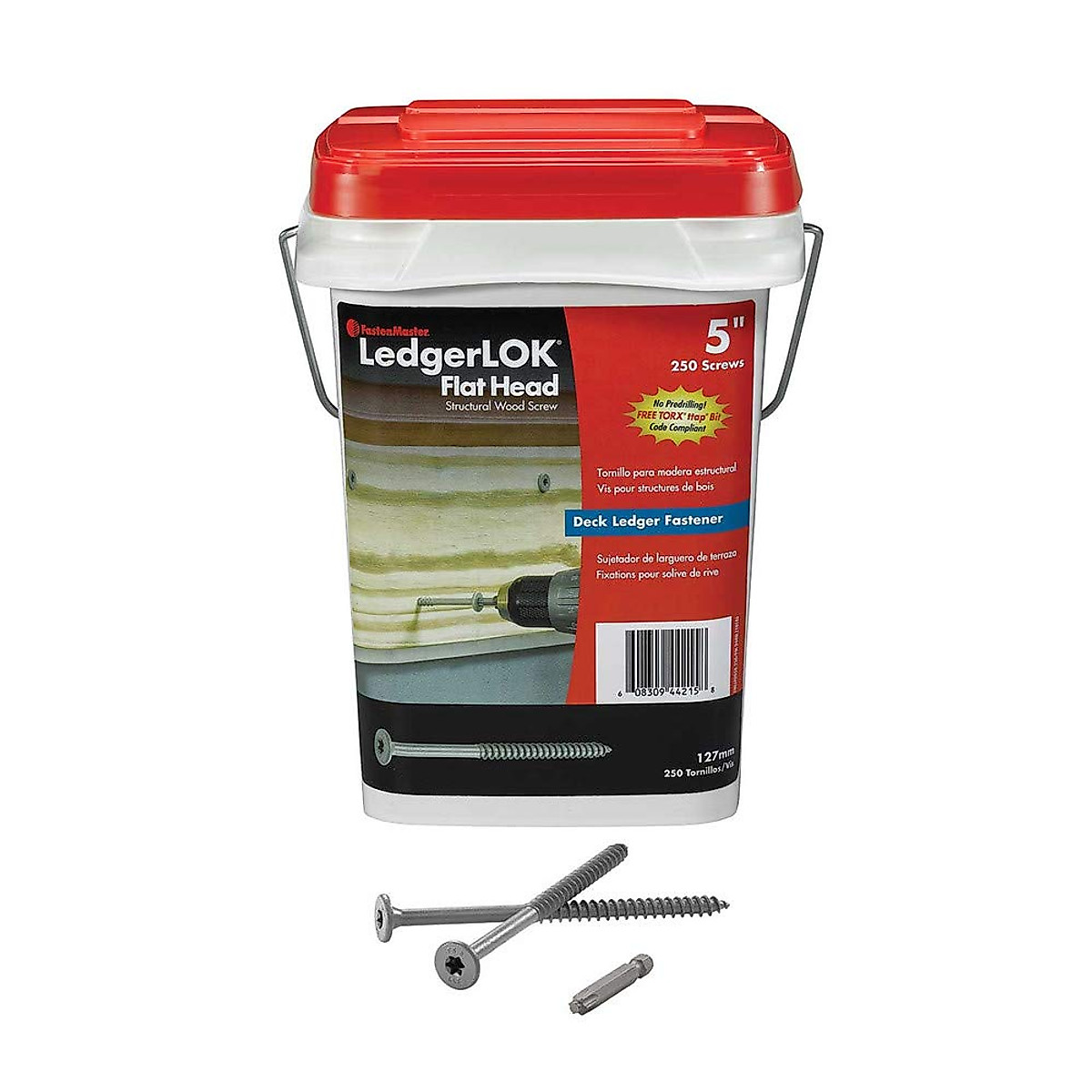 FastenMaster LedgerLok Flat Head Wood Screw - Bucket of 250 - 5"