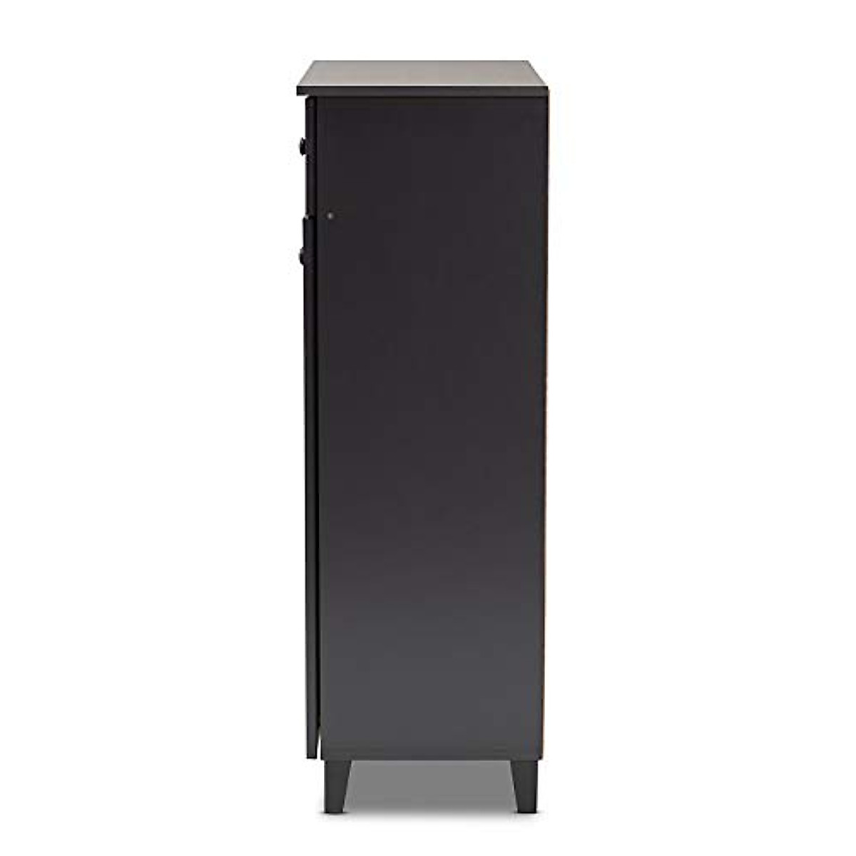 BOWERY HILL Wood 5-Shelf and Drawer Shoe Cabinet in Dark Gray