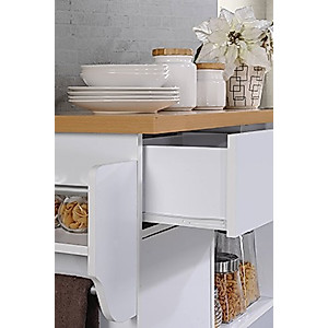 Hodedah Import Island with Spice Rack & Towel Rack Kitchen Cabinet