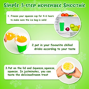 Slushy Maker Cup - TIK TOK Quick Frozen Magic Cup, Double Layers Slushie Cup, DIY Homemade Squeeze Icy Cup, Fasting Cooling Make And Serve Slushy Cup For Milk Shake, Smoothies, Slushies - Green