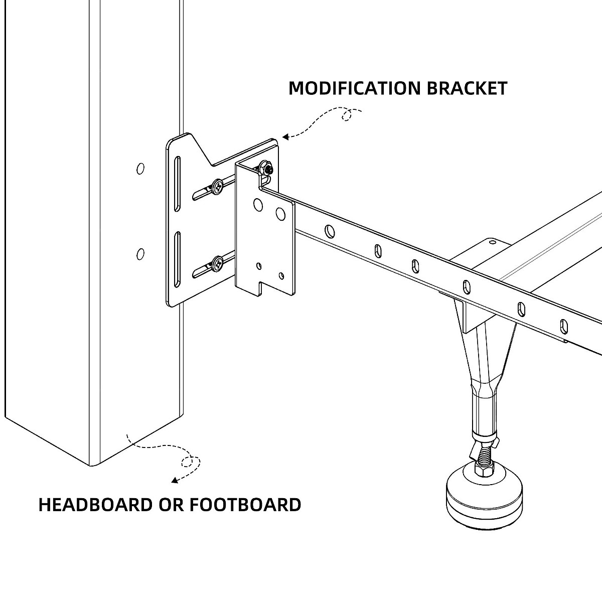 2 PCS Bed Frame Brackets Adapter for Headboard Extra Heavy Duty,Bed Frame Adapter Brackets, Queen Bed Modification Plate,Bed Headboard Frame Conversion Kit ,Headboard Attachment Bracket with Hardware
