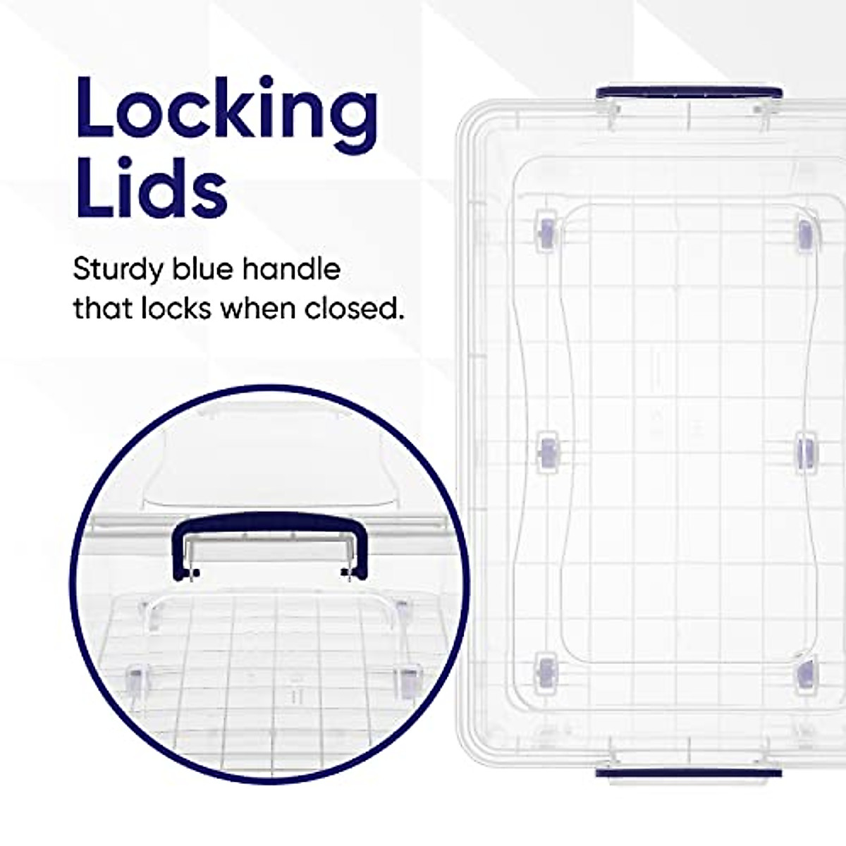 Superio Storage Containers With Wheels (3 Pack), Stackable Large Storage Containers With Lids, Durable Latches (32 Qt)