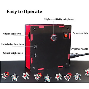 VIGURTIME DIY Music Spectrum Soldering Project Kit, Music Active Pickups with Cool Animation and Pixel Arts for Fun，8x8 RGB Display, Great STEAM Project Kit and Gift for Friends and Family