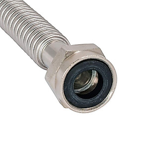 Eastman 0447518 Flexible Stainless Steel Corrugated Water Heater Connector, 1-Inch FIP X 1-Inch FIP, 12-inch Length