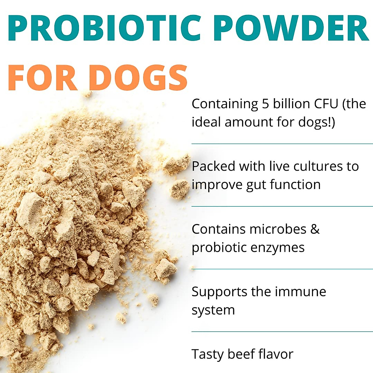 PET CARE Sciences Approx 120 Servings of Dog Probiotic Powder - Dog Probiotics and Digestive Enzymes - Enzyme Supplement for Dogs - Dog Digestive Support - Made in The USA