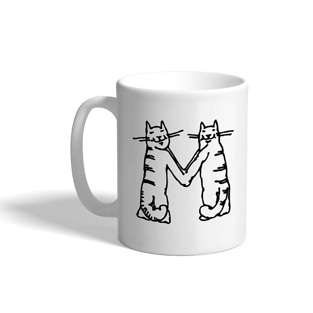 M Cats Initial Monogram Personalized Letter M Ceramic Mug Coffe Cup 11 oz