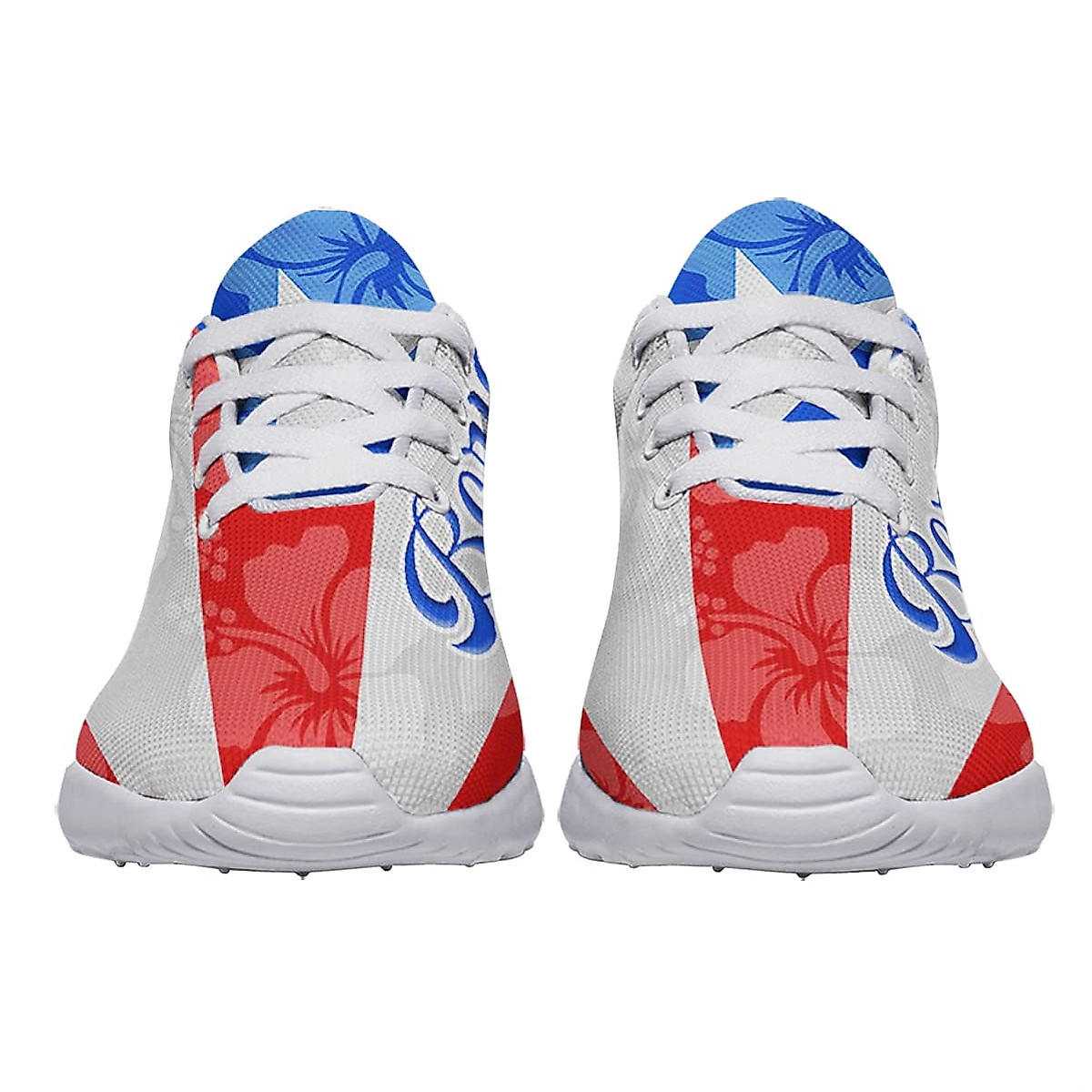 Puerto Rico Flag Shoes Men Women Puerto Rico Sneakers Breathable Running Sport Tennis Shoes 100% Boricua Gift White Size 11