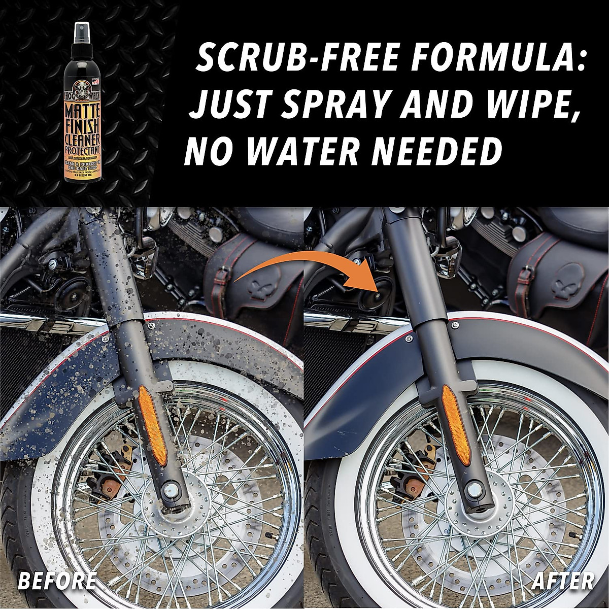 Liquid Performance Hogwash Matte Finish Cleaner and Protectant - 8.5 oz Motorcycle Bike Cleaner Spray - Also Works Great on Motorcycle Helmets - Removes Dirt and Grime