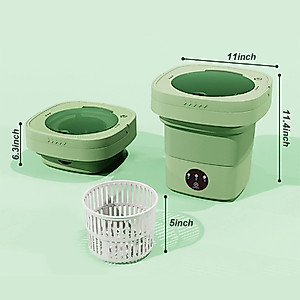 ZJFLNZYC Portable Mini Washing Machine, Folding Machine With Spinner,Modes Deep Cleaning, Suitable For Apartments, Dormitories, Camping, RV Travel (6.5L), Mint Green