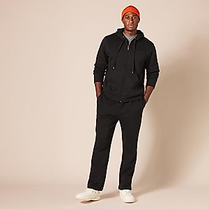 Amazon Essentials Men's Full-Zip Fleece Hoodie (Available in Big & Tall), Black, Medium