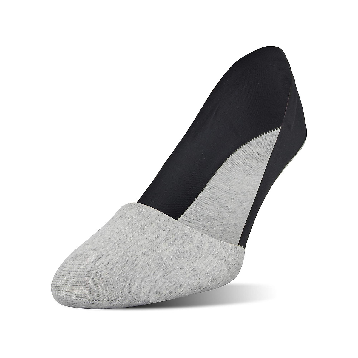 Peds Women's Smooth Edge No Show Socks, Multipairs, Heather Gray/Black (6-Pairs), Shoe Size: 5-10