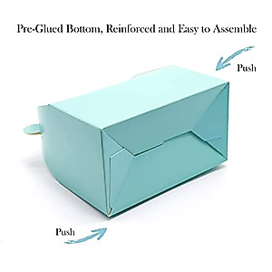 Oletx 50Pcs Blue Gable Gift Boxes, Party Favor Treat Box, Goodie Box, Cookie Candy Box for Birthday Party, Baby Shower, Classroom Activity and Any Fun Occasion Decoration Supplies.