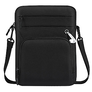 Dadanism 9-11" Tablet Sleeve Bag for iPad Air 5/4 10.9, iPad Air 11" 2024, iPad 9/8/7th 10.2, iPad 10th Gen 10.9, iPad Pro 11 M4 M2 2024-2018, Galaxy Tab A9+ S9 FE A8, with Shoulder Strap, Black