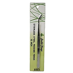 Josh's Frogs Stainless Steel Curved Reptile Feeding Tongs (12 inch)