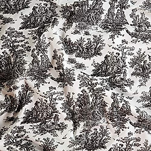 Premier Prints Jamestown Toile Black, Fabric by the Yard