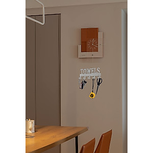 Wall Mounted small Coat Racks with 5 Hooks Hanging Holder Towel Rack for Bedroom, Bathroom, Foyers, Hallways, Entryway, Great Home, Office Storage & Organization White