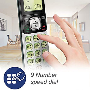 VTech CS6509 Accessory Cordless Handset, Silver/Black | Requires VTech CS6519 or CS6529 to Operate