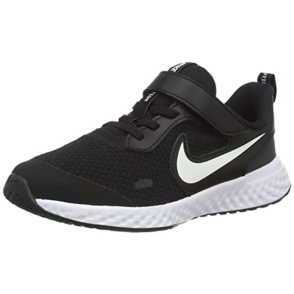 Nike Baby Revolution 5 Velcro Running Shoe, Black/White-Anthracite, 7C Regular US Toddler