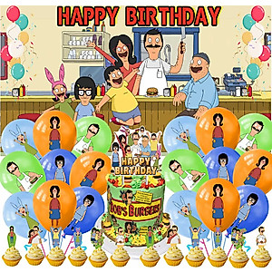Bob Burgers Party Supplies Decorations Birthday Cake Topper Balloons Banner Backdrop Decor