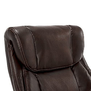 La-Z-Boy Bellamy Bonded Leather Executive Office Chair with Memory Foam Cushions, Brown