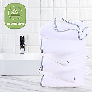 Cosy Family Ultra Soft Microfiber Absorbent Hand Towel Set of 6 - Silk Hemming Towels for Bathroom Clearance - Quick Drying - Perfect for Bath, Fitness, Gym, Shower, Hotel, and Spa - 16x28 Inch, White