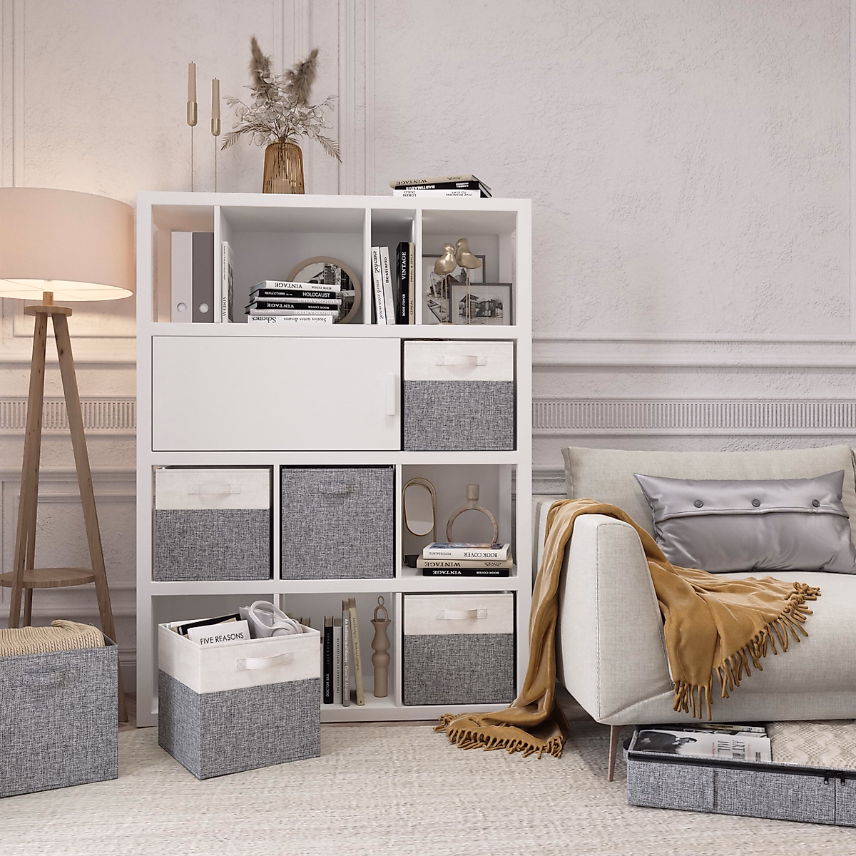 Clutter Mutter Open Storage Bins (White 13 inch)