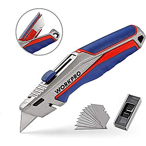 WORKPRO W013029 Quick Change Retractable Utility Knife, SK5 Blades, Tempered (Single Pack)