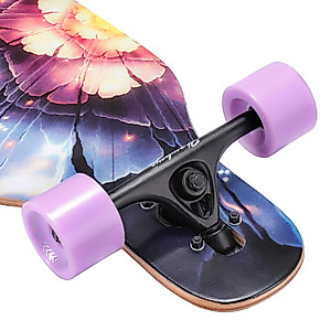 Hawkeye 41 inch Freeride Longboard 8 Layer Canadian Maple Wood Skateboard Complete Cruiser, Cruiser for Cruising, Carving, Freestyle and Downhill