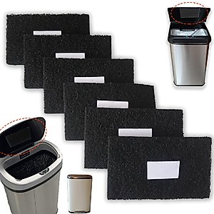 PurifyLogix Activated Charcoal Filters for iTouchless Kitchen Trash Can Odor Absorbing Filter Replacement, Compatible with iTouchless Trash Cans 8 Gallon and Larger, Rectangle (Pack of 6)