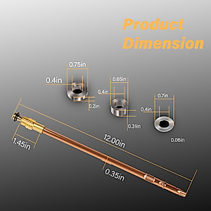 Upgrade Version 123-0093 500 Series Mansfield Style Stem Assembly For 8-Inch Sillcock ASFP Prevent Leakage (Overall length 12")
