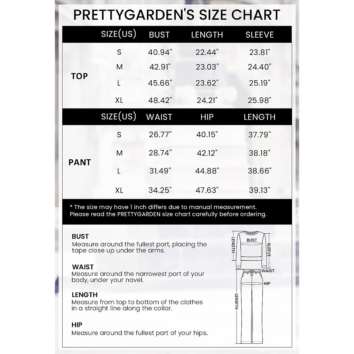 PRETTYGARDEN Women's 2 Piece Ribbed Tracksuit Outfits Off Shoulder Long Sleeve Pullover Long Pants with Pockets (Black,Large)