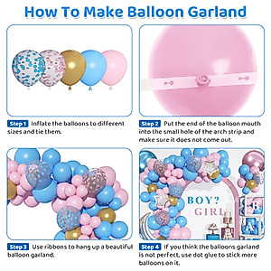 137Pcs Baby Boxes Gender Reveal Balloon Decorations Kit, Pink & Blue Balloon Arch with 4pcs Baby Boxes with Letters (A-Z+Baby) for Baby Shower Boy or Girl Gender Reveal Party Decor Birthday Supplies