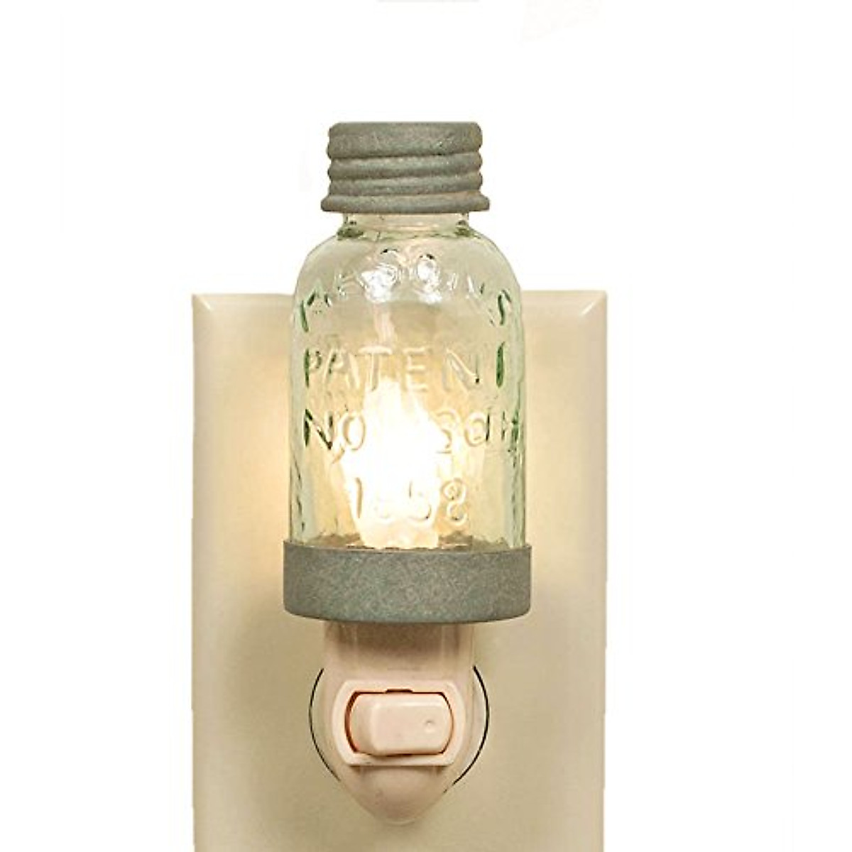 Country Rustic Mini Mason Jar Night Light in Barn Roof Color (One Pack)