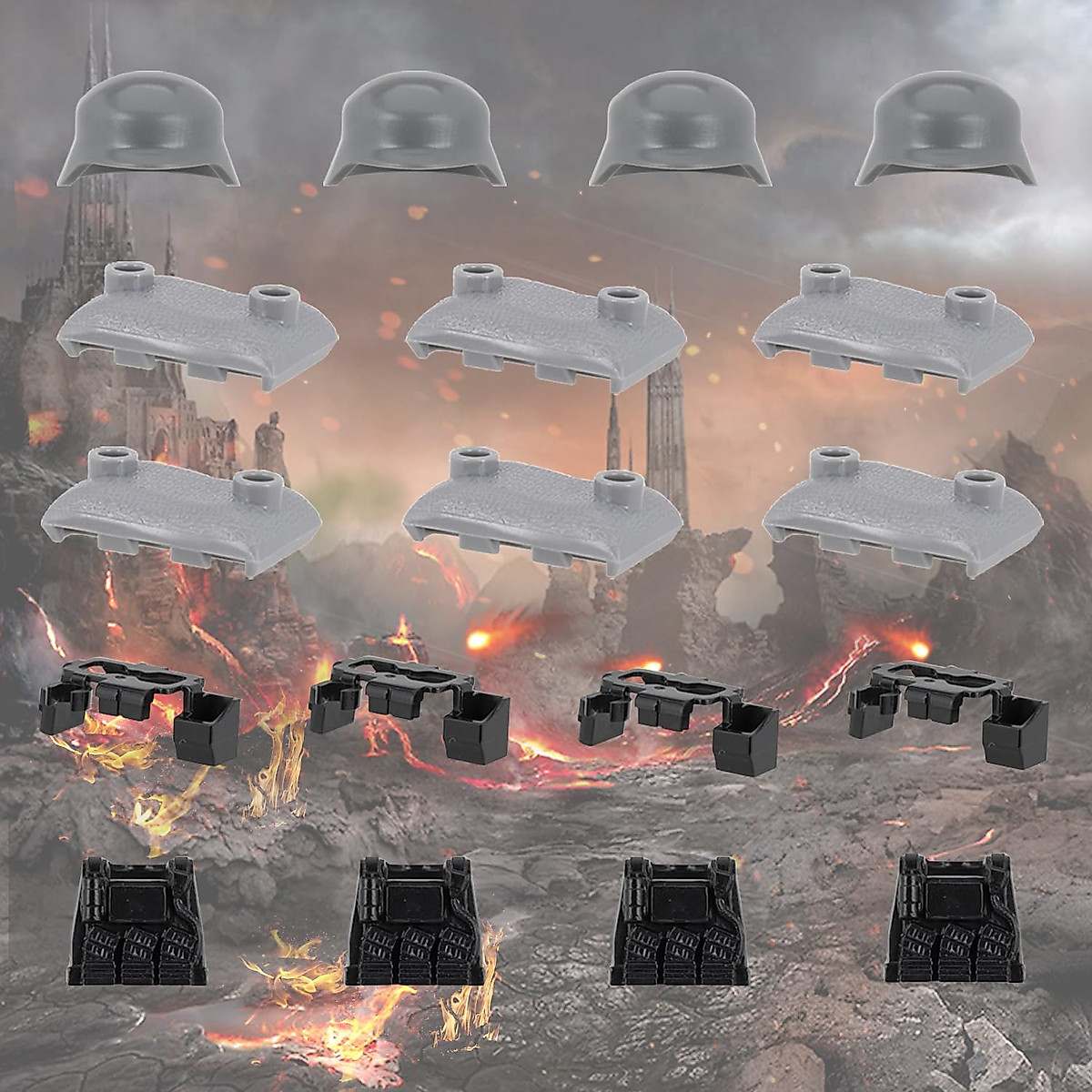 VICVIK Weapons Pack Military Weapons Accessories WWII Soldier Model Toys Military Equipment Battle Blocks Bricks Children's Toys, Compatible with Mini Figure Brick Toy for Boys Age 3＋