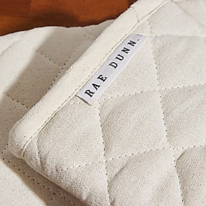 Rae Dunn Mini Oven Mitts Heat Resistant, Quilted Cooking Gloves for Cooking, Grilling, Baking, Kitchen Décor, Home Essentials, Blessed, Cream