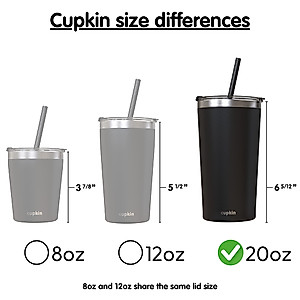 CUPKIN Insulated Tumbler with Lid and Straw - 20 oz Water Bottle with Straw, Stainless Steel Cups, Coffee Mug for Adults, Iced Coffee Cup, Coffee Tumbler for Travel