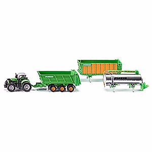 siku 1848 Farmer DEUTZ-FAHR Tractor with Joskin Trailer Set, Green