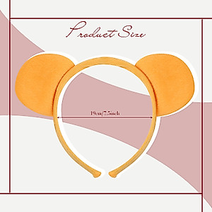 Geyoga 2 Pcs Halloween Bear Costume Kit Red and Yellow Maternity Dress Animal Ear Costume Headband Ear Hair Hoop for Cosplay (Large)