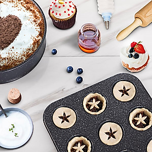 MAISON ARTS 30-Piece Pots and Pans Set - Kitchen Cookware & Bakeware Sets with Nonstick Granite Coating, Baking Pans and Frying Pans set