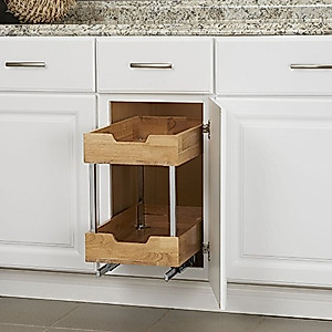 Household Essentials 24221-1 Glidez 2-Tier Sliding Cabinet Organizer, 11.5" Wide, Wood