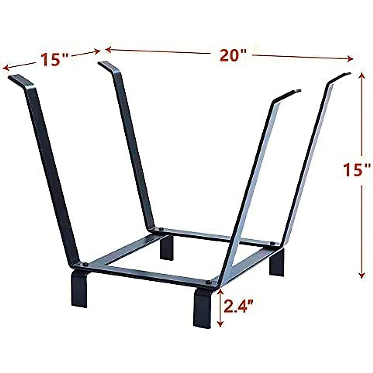 GREEN PARTY Firewood Rack 20 Inch Indoor/Outdoor Firewood Holder, Log Rack Wood Holder for Fireplace, Kindling Wood Storage and Wood Stove Accessories(Black)