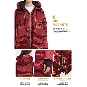 Orolay Women's Thickened Down Jacket Hooded Darkgray M