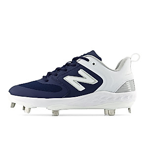 New Balance Women's Fresh Foam Velo V3 Softball Shoe, Navy/White, 9