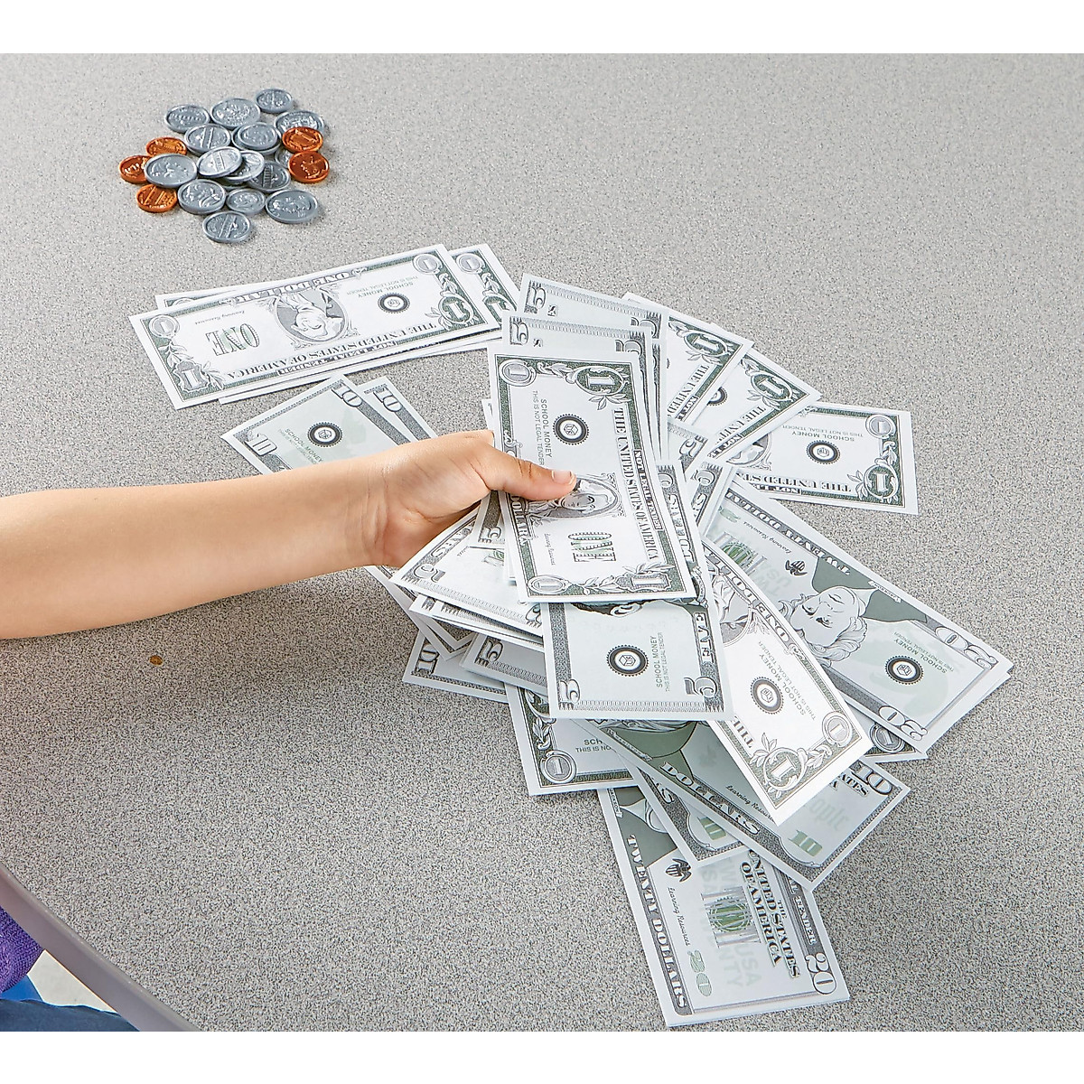 Learning Resources Pretend Play Money - 150 Pieces, Ages 3+ Play Money for Kids, Pretend Money for Kids, Play Money Set, Money and Banking Play Toys, Toddler Learning Toys
