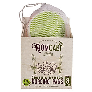 Birsppy Reusable Nursing Pads 8 Pack Leak Proof Layer Washable Made from Organic Bamboo Plus Laundry Bag