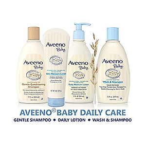 Aveeno Baby Daily Moisture Lotion with Natural Colloidal Oatmeal & Dimethicone, Fragrance-Free, 8 oz