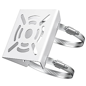 OOKOO Universal Vertical Pole Mount Bracket with 2 Loops, Solid Metal Wireless Bridge Wall Mounting Bracket for Indoor Outdoor AP Access Point Client CPE,1 Pack